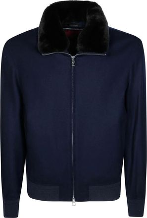 Montecore Homme, Vestes, Bleu, Taille: 2XL Giubbotto Imbottito Lana + Pelliccia