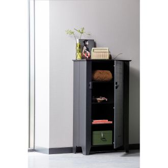 Woood home24 Garderobenschrank Lesja 85 x 142 x 38cm Schwarz/Schwarz