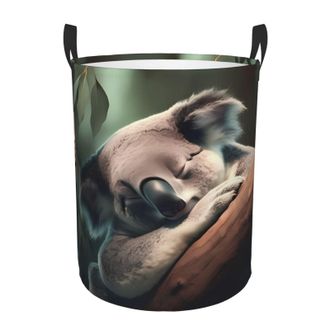 Generic S&uuml;&szlig;er Koala Schl&auml;ft W&auml;schesammler Rund Korb W&auml;sche Mit Henkel W&auml;schebeh&auml;lter F&uuml;r Kleidung Kuscheltier W&auml;schekammer