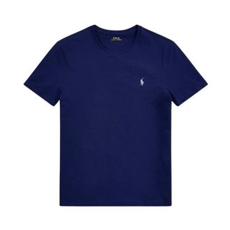 Polo Ralph Lauren Homme, Tops, Bleu, Taille: M T-Shirt en Jersey de Coton &agrave; Manches Courtes