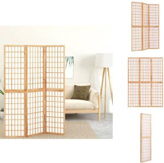 vidaXL 3-tlg. Paravent Japanischer Stil Faltbar 120x170 cm - Raumteiler - Shoji Design - Holzraumteiler - Faltbarer Raumteiler - Japanische Einrichtung