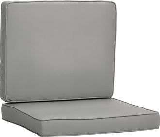 OUTSUNNY 2er-Set Sitzkissen, 56 x 52 cm Stuhlkissen mit Rei&szlig;verschluss, Stoffbezug, 7cm dick Polsterauflage, waschbar Sitzpolster f&uuml;r Haus, Garten, Auto, B&uuml;ro,