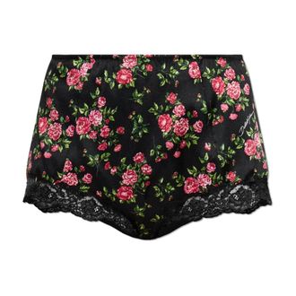 Dolce & Gabbana Seiden-Slips mit hohem Bund - - Underwear - Damen - Schwarzk - S