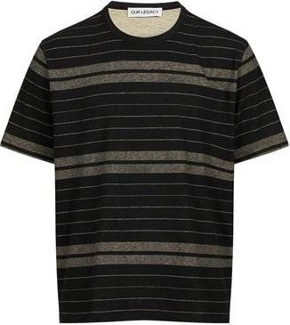Our Legacy T-shirt large ray&eacute; en coton et lin
