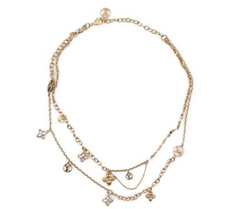 Louis Vuitton Gold Tone Double Layered Charm Necklace