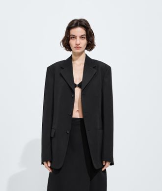 Bottega Veneta Veste en laine grain de poudre - Noir - Femme - 32