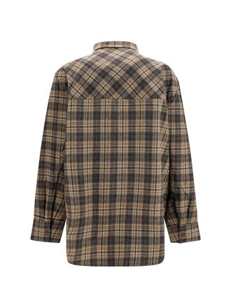 R&oacute;he Checked Wool Shirt - Olive