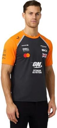 Castore T-Shirt Officiel pour Homme de léquipe McLaren de Formule 1 Lando Norris - Phantom/Papaya (FR/ES, Alpha/Lettres, L, Taille Normale, Taille Normale, Ph