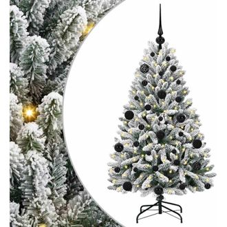 vidaXL K&uuml;nstlicher Weihnachtsbaum Gr&uuml;n und Wei&szlig; 120 cm PVC und Metall vidaXL
