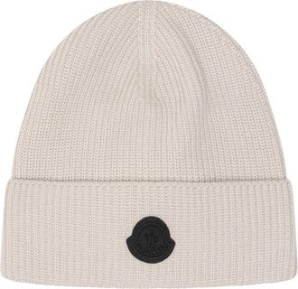 Moncler Rippstrick-M&uuml;tze - - Accessories - Herren - Beige - ONE SIZE