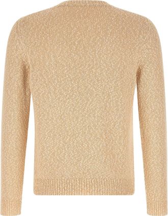 Zanone Two-Tone Knit Cotton Sweater - Beige