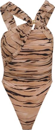 Elisabetta Franchi Femme, Tops, Multicolore, Taille: 38 FR Body Imprim&eacute; Tigre