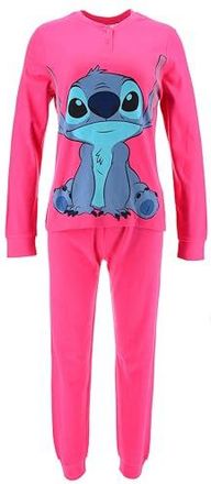 Disney Stitch Pyjamas pour Femmes, T-Shirt et Pantalons Longs en Coton pour Femmes Pyjamas 2 Pièces, Cadeau pour Femmes et Adolescents | Taille L - Rose