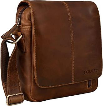 STILORD Matt Sac en Cuir Homme Petit Vintage Sacoche Bandoulière Sacs dépaule Messager Vintage, Couleur:mocca - marron foncé