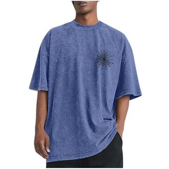 Generic T-shirt d&eacute;contract&eacute; &agrave; manches courtes et col rond pour homme - Style r&eacute;tro - Tendance - L&eacute;ger - Confortable - Respirant - Pour lext&eacute;rieur et le quotid