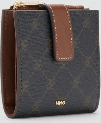 Mango Portefeuille imprim&eacute; logo marron - Femme - Taille unique - MANGO