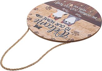 NUOBESTY Holz T&uuml;rschild Katzenmotiv Holzschild T&uuml;rdeko Glatt Sicher f&uuml;r Haust&uuml;r und Restaurant Wanddeko Haust&uuml;rschild Willkommen f&uuml;r B&uuml;ro und Zuhause Geschenk 