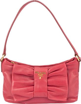 Prada Crossbody Bags - Prada Pink Leather Ribbon Mini Handbag - Gr. unisize - in Gold - für Damen