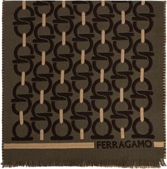 Ferragamo Homme, Accessoires, Brun, Taille: ONE Size Gancini Wool Scarf