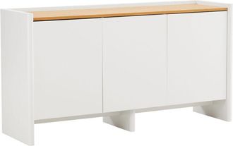 Oviala Buffet 3 portes moderne rectangulaire L140 cm &eacute;cru