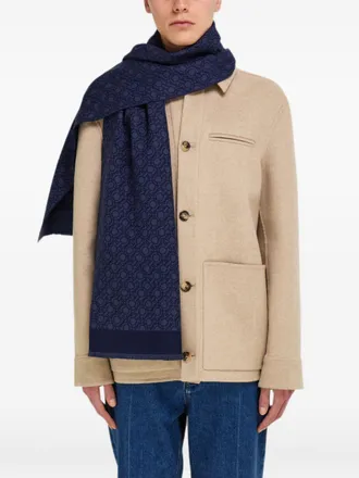 Ferragamo Gancini Wool Scarf - Navy