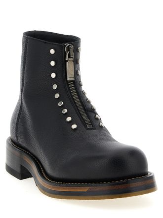 Alexander McQueen Mens Black Calfskin Ankle Boots