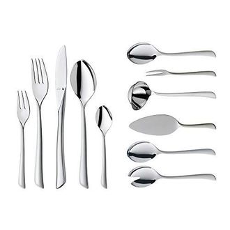 WMF Virginia Cromargan Protect Set de Couverts 66 pièces en Acier extrêmement résistant aux Rayures avec Lame insérée pour 12 Personnes