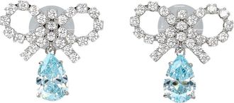 Self Portrait Femme, Accessoires, Multicolore, Taille: ONE Size Boucles dOreilles Goutte de Cristal Bleu Clair