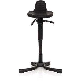 hjh OFFICE [GEBRAUCHT] Hjh Office Stehhilfe Arbeitsstuhl Top Work 34 Pu Schwarz Schaum Metallgestell474 B-Ware