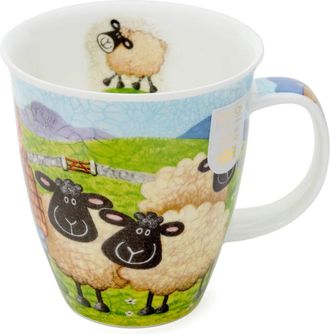 Dunoon Tasse aus feinem Knochenporzellan - Sheepies - hergestellt in England, mikrowellengeeignet