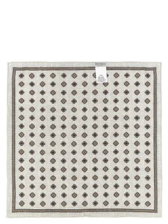 Brunello Cucinelli Medaglione-Print Silk Scarf - Cream