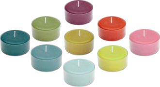 Remember Teelicht-Set Sydney 9er-Set farbiger Teelichter - paraffinfrei, aus fairem Handel und aus veganem Stearinwachs