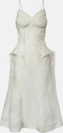 Alexander McQueen Robe midi en dentelle de soie