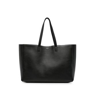 Saint Laurent Logo-stamp Leather Tote Bag