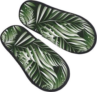 Generic Pantoufles Unisexes Imprimé De Feuilles De Palmier Tropicales Chaussons Confort Adultes Chaude Pantoufles, Pour Intérieur Extérieur, Mariage, Hommes, 