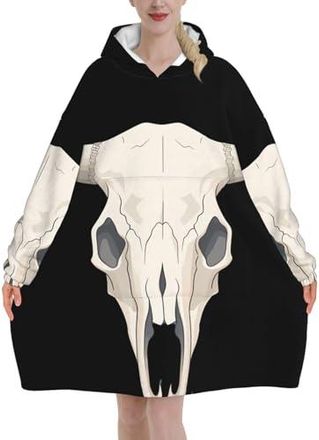 Generic Sweat &agrave; capuche en forme de cr&acirc;ne de taureau pour femmes et hommes adultes surdimensionn&eacute;s pour une couverture douce et chaude