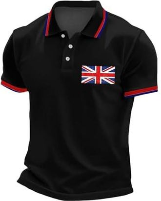 Generic Haut daffaires d&eacute;contract&eacute; avec manches raglan et boutonni&egrave;re sur le revers, Noir, 5XL