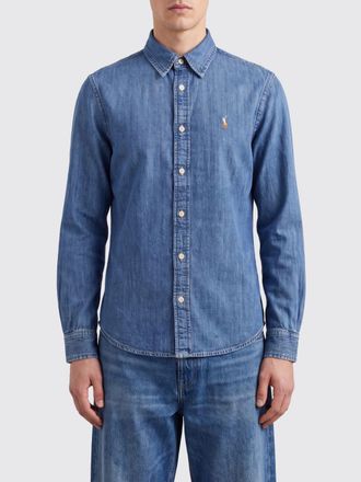 Polo Ralph Lauren Chemise slim fit en denim de coton avec logo poney brod&eacute;