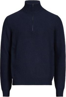 Woolrich gerippter Pullover mit Reißverschlusskragen - Blau