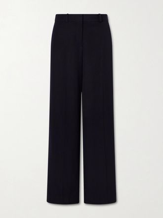 The Row Pantalon Large En Laine Dender - Bleu
