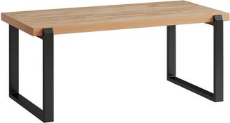 Vicco Couchtisch Halifax, Eiche rustikal/Schwarz, 110 x 56 cm mit Metallrahmen
