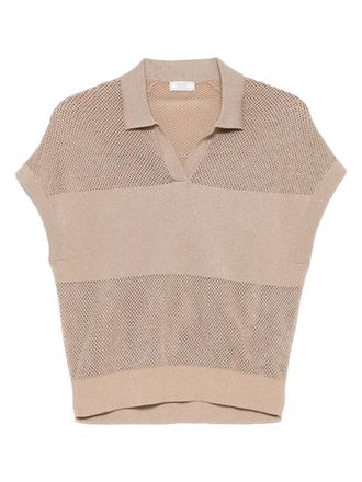 PESERICO polo &agrave; ornements m&eacute;tallis&eacute;s - Marron