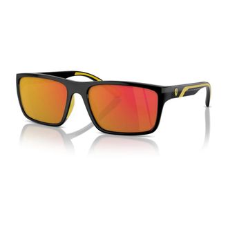 Ferrari Rechteckige Sonnenbrille rote verspiegelte Gl&auml;ser - - Accessories - Herren - Schwarzk - 59 MM