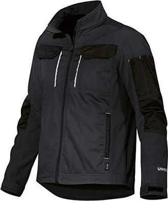 Uvex Tune-Up Veste de Travail Softshell pour Homme - Respirante & Hydrofuge - Noir - 2XL