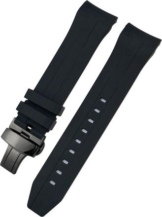 Generic 21mm 22mm gebogenes Ende Gummiarmband für T120 Seastar T120407A T120417A Schwarz Orange Silikon Uhrenarmband Handgelenk Armband