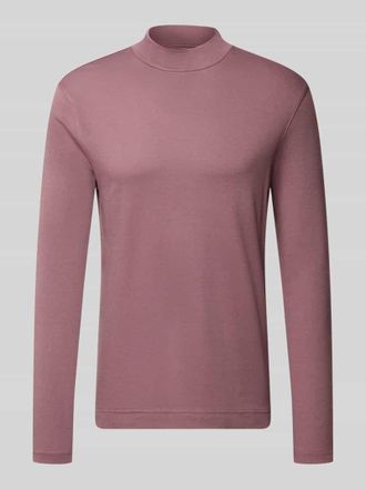 Christian Berg Regular Fit Longsleeve aus reiner Baumwolle mit Stehkragen