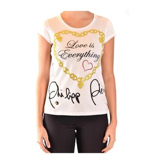 Philipp Plein Wei&szlig;es Damen T-Shirt mit Print Fr&uuml;hling/Sommer - - Tops - Damen - Wei&szlig; - M