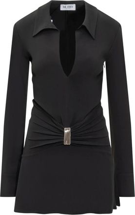 The Attico Femme, Robes, Noir, Taille: 38 FR Mini-robe &agrave; col en V