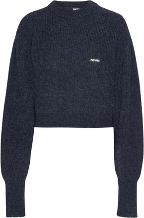 Rotate Rotate Birger Christensen, Femme, Pulls, Bleu, Taille: 42 FR Pull Tricot&eacute; Avec Logo