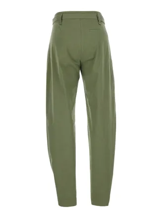 Semicouture Womens Trousers Ryana Green Cotton